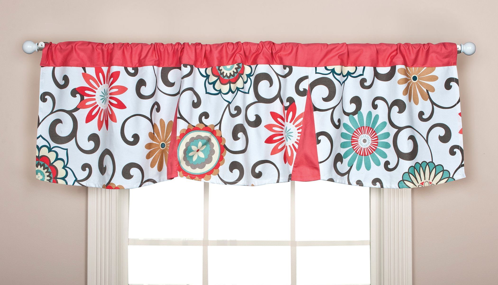 Trend Lab Waverly Pom Pom Play Floral Window Valance - Contemporary ...