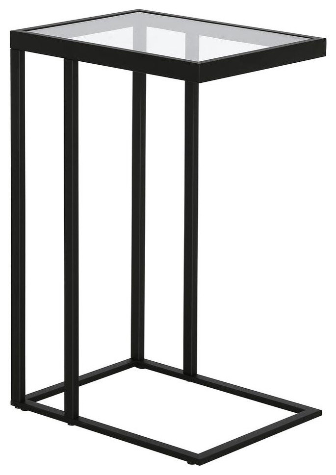 Alexis 16'' Wide Rectangular Side Table in Blackened Bronze ...