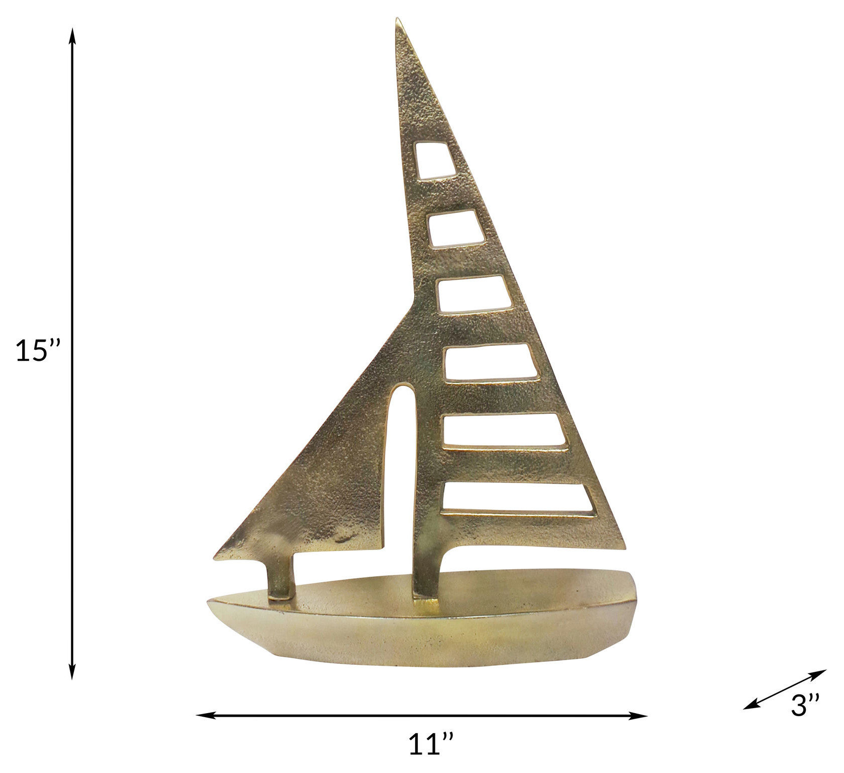 Metal 15"h Sailboat, Gold - Beach Style - Decorative Objects And ...