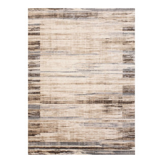 Ivory Distressed Bohemian Isabella Striped Rug, 5' 3x7' 3 ...