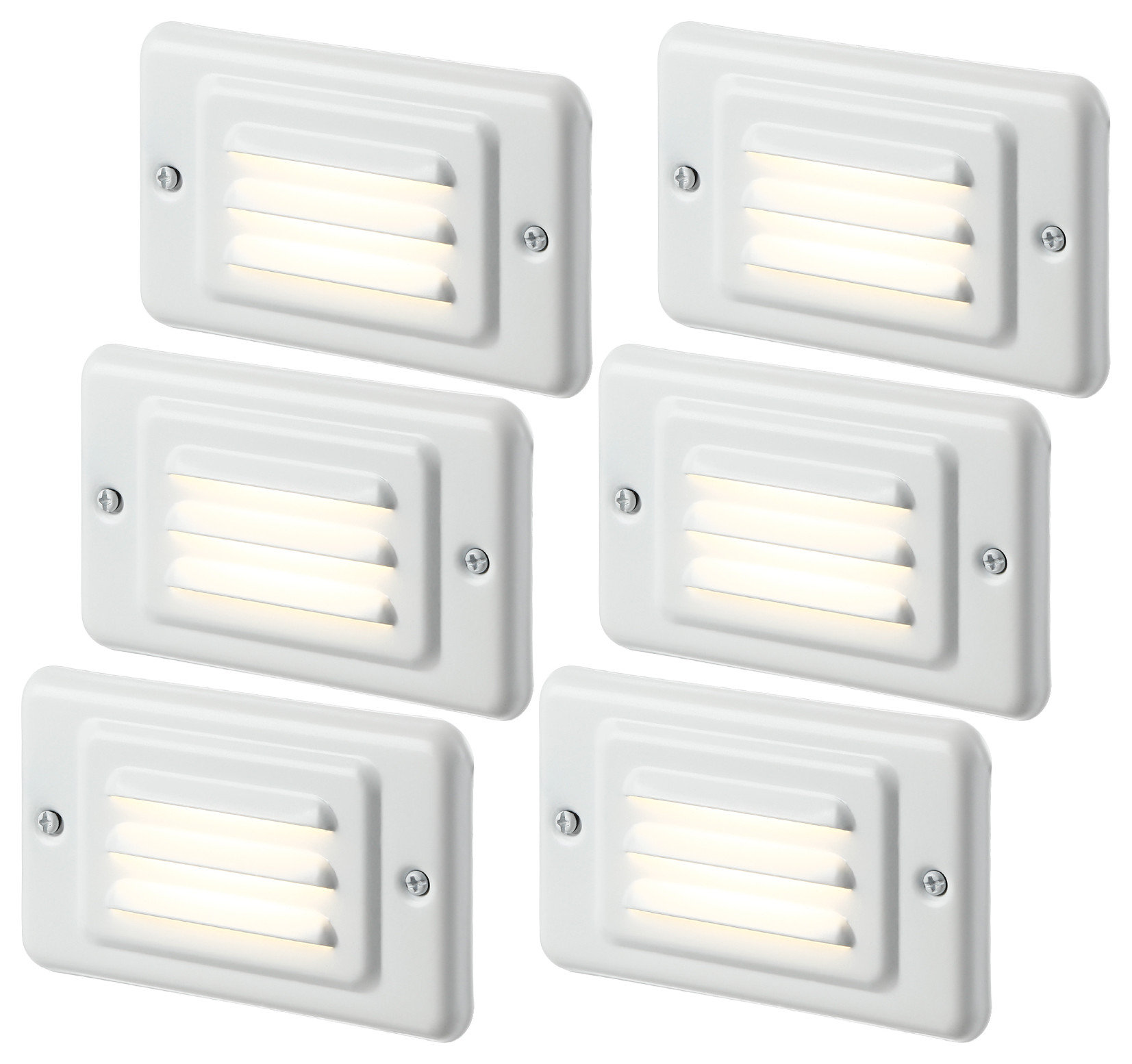 6-Pack Step Lights Indoor, Wall Mount Stair Lights With Louver ...