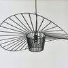 Single Pendant Black Iron Wire "Hat" Shaped Light Fixture ...