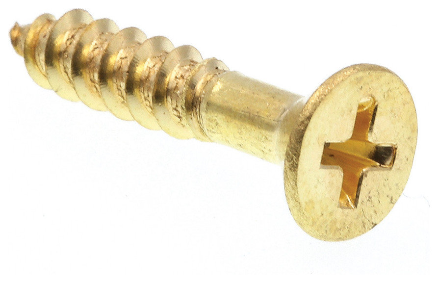 Wood Screws, Flat Head, Phillips Drive #10 X 1in Solid Brass 100PK ...