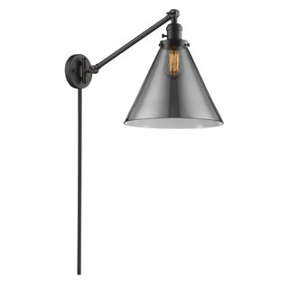 X-Large Cone 1 Light Swing Arm or Wall Lamp, Oil Rubbed Bronze, Plated ...