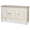 Louis Xvi 3 Door Buffet For Dining Room White With Gray Quartz ...