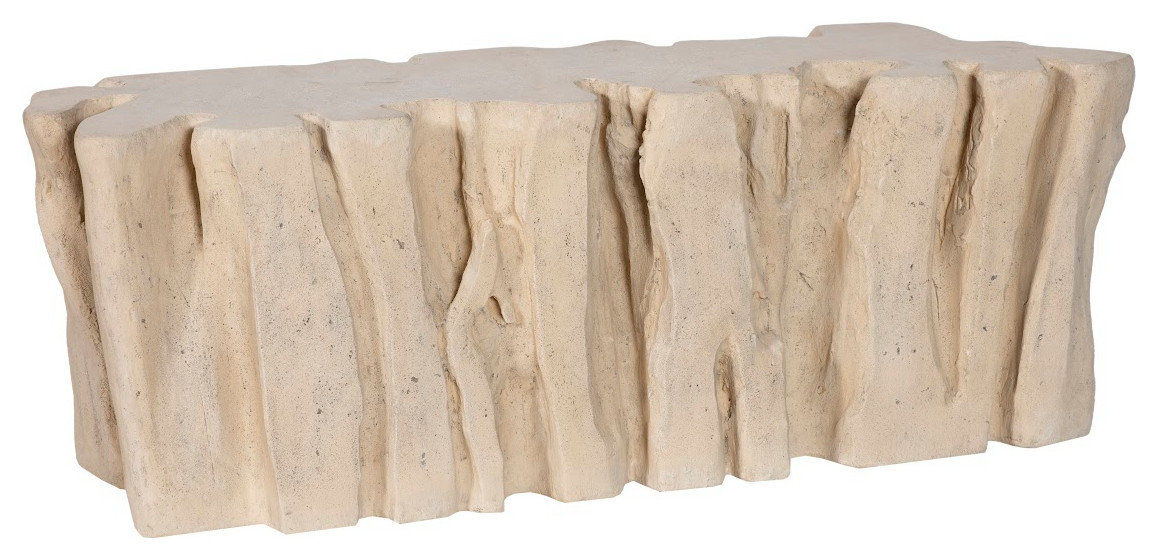 Freeform Root Bench, Roman Stone, 51x14x17"H - Rustic - Outdoor Benches ...