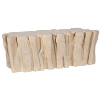 Freeform Root Bench, Roman Stone, 51x14x17"H - Rustic - Outdoor Benches ...