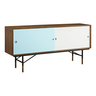 Envoy Walnut Stand - Walnut White - Midcentury - Entertainment Centers ...