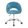 Milo Office Chair, Royal Velvet Fabric With Chrome Base - Contemporary ...