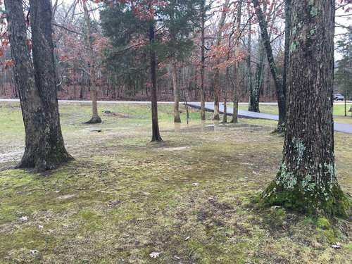 Circle driveway, ponding issues in middle