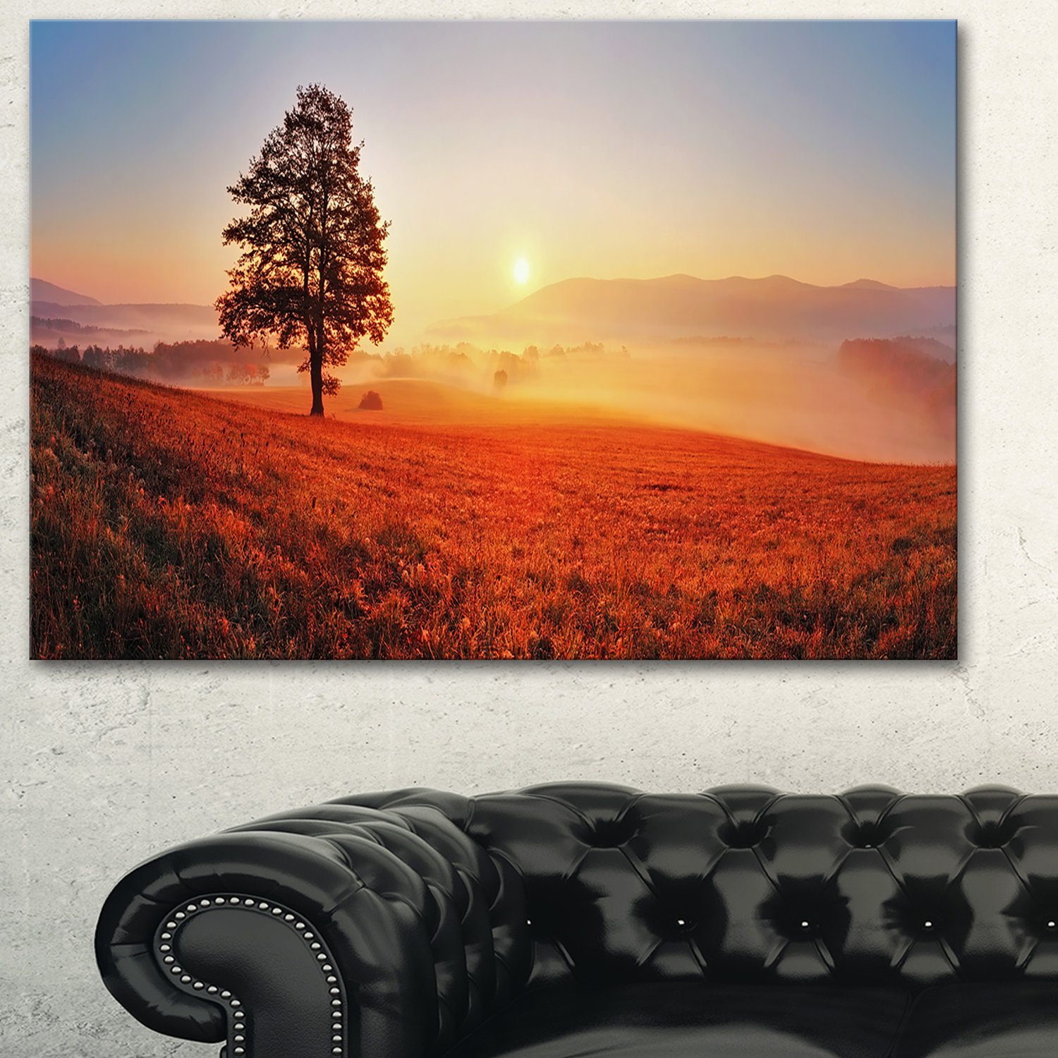 "Tree and Sun" Landscape Photography Canvas Art Print, 32"x16 ...