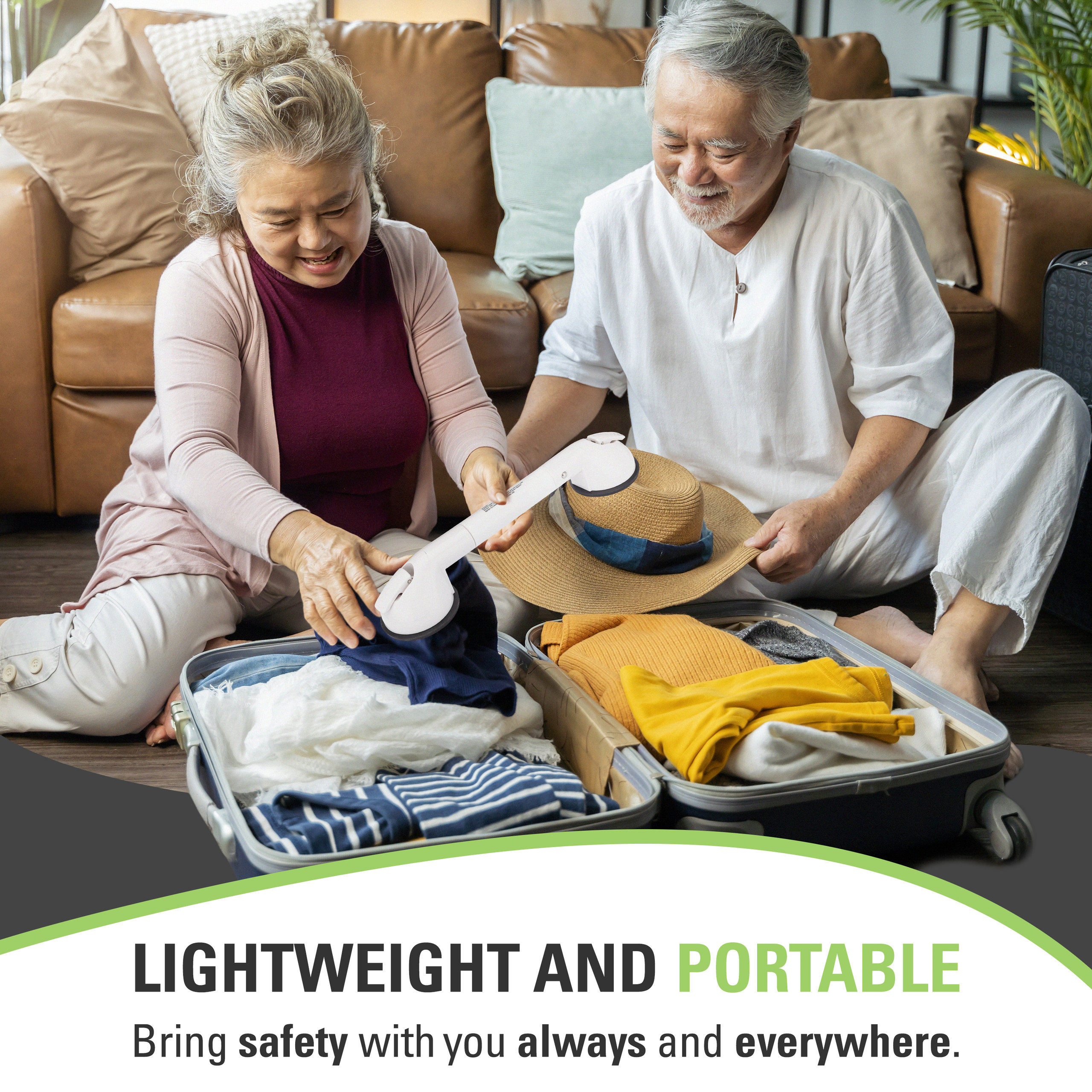 Tile Grip Portable Suction Telescoping Grab Bar - Traditional - Grab ...