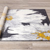Florence Collection Grey Yellow Floral Rug, 4'7"x6'7" - Contemporary ...