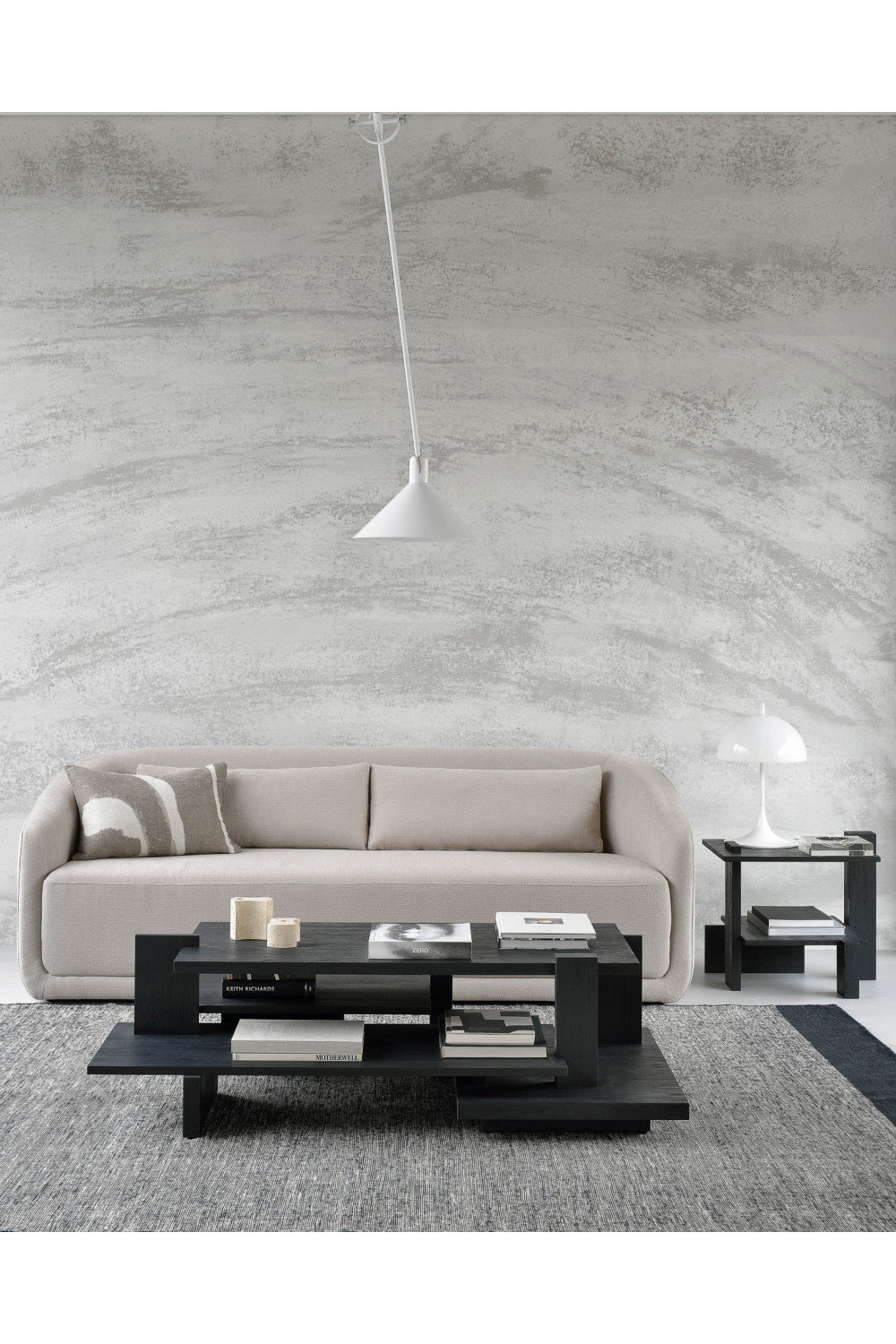 Black Teak Architectural Coffee Table | OROA Abstract - Transitional ...