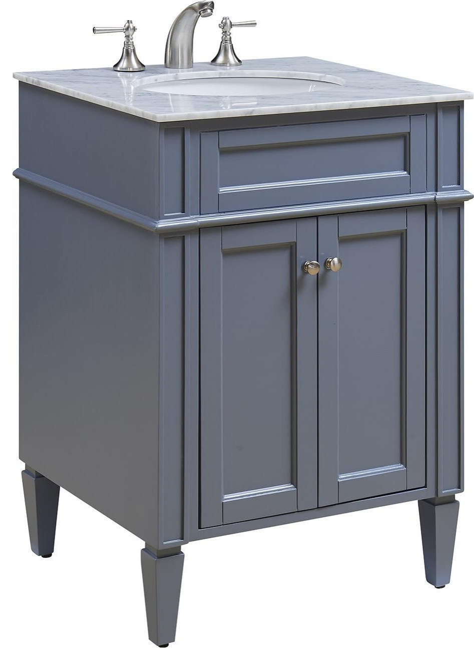 Chic Contemporary Vanity Cabinet With Oval Sink, Single - Transitional ...