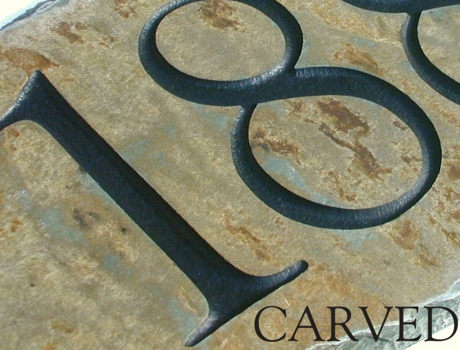 Carved Stone House Numbers / Address Plaque / Marker / Slate Sign ...