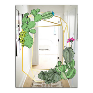 Designart Cactus 3 Traditional Vanity Mirror, 28x40 - Southwestern ...