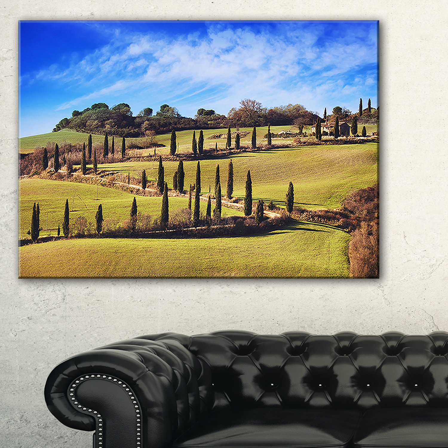 "Cypress Trees Scenic Road Siena Italy" Landscape Wall Art, 40"x30 ...