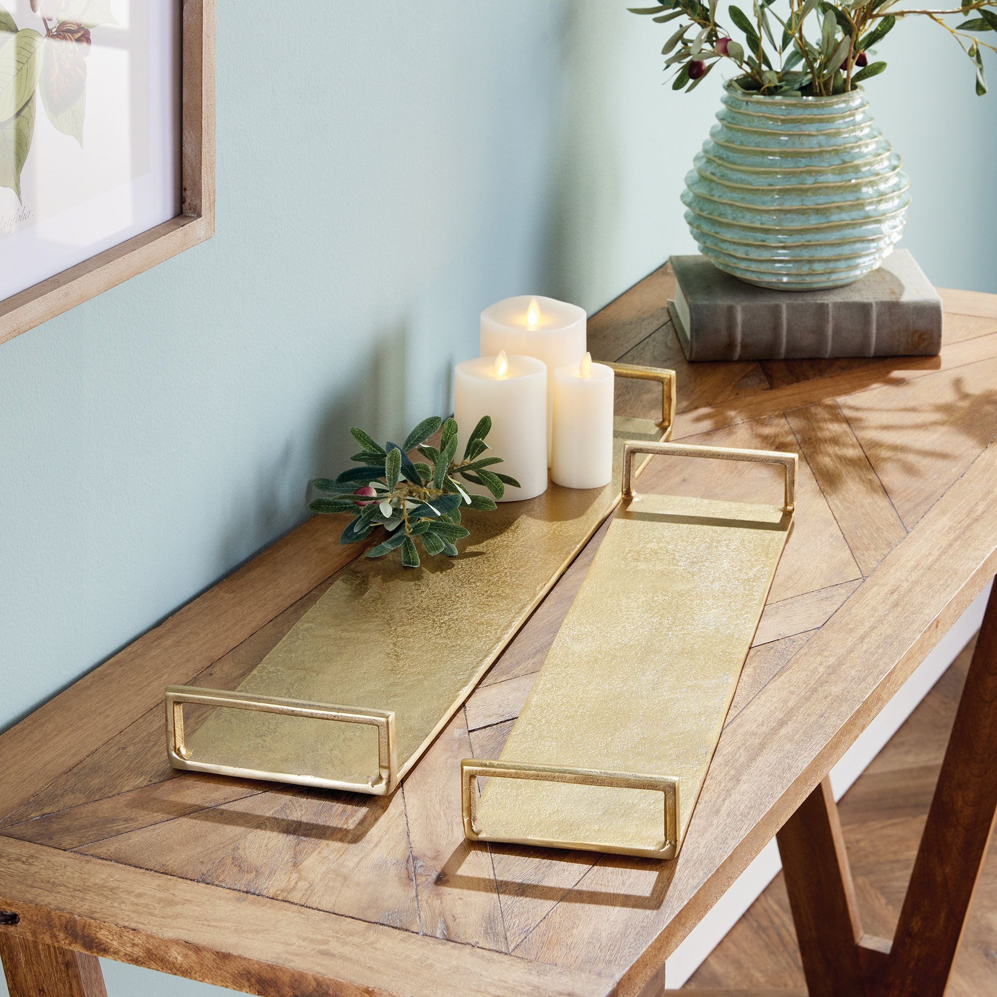 Elora Decorative Narrow Tray Set - Contemporary - Serving Trays - by ...