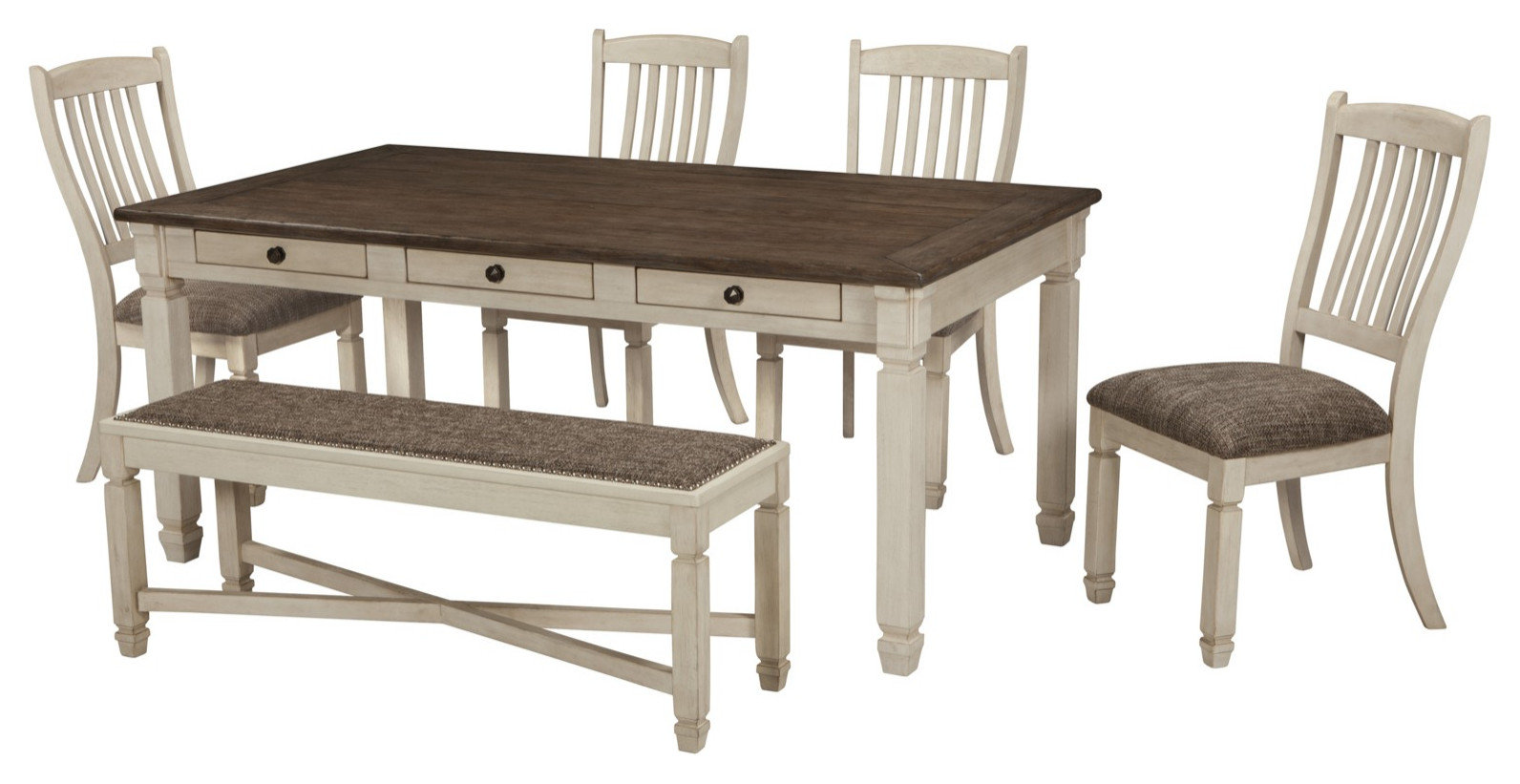 Emma Mason Signature Beverly Rectangular Dining Table in White/Oak ...