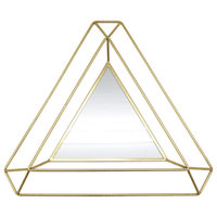 Metal 34" Triangle Mirror, Gold - Contemporary - Wall Mirrors - by ...