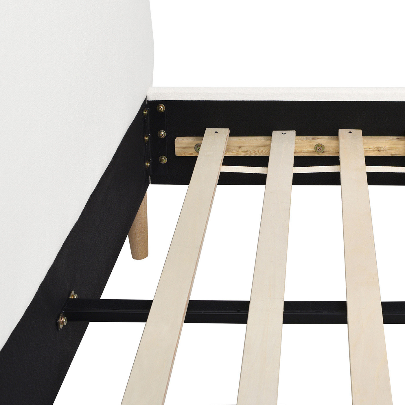 Stockholm Modern Wavy Headboard Platform Bed, Queen - Midcentury ...