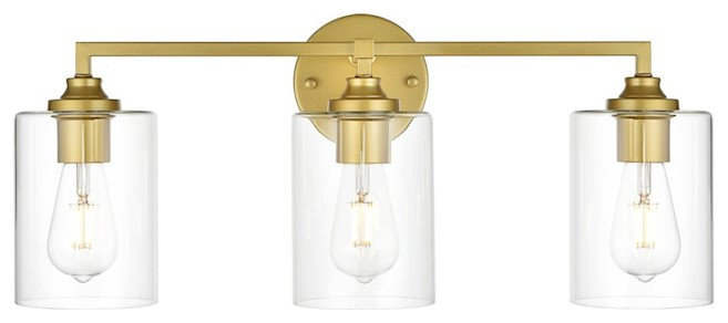 Living District Mayson 3 Light Bath Sconce, Brass/Clear - LD7315W23BRA ...