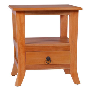 vidaXL Bedside Cabinet Solid Mahogany Wood - Transitional - Nightstands ...