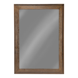 Benzara BM163983 Rustically Charmed Wooden Frame Mirror, Brown ...