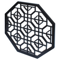Chinese Black Octagonal Flower Geometric Pattern Wall Panel Hcs5879 ...