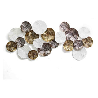 HomeRoots Tri Color Modern Circles Metal Wall Decor - Contemporary ...
