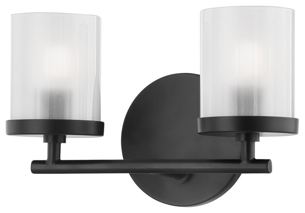 Ryan 2-Light Bath Bracket Soft Black - Transitional - Bathroom Vanity ...