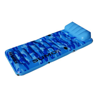 81" Inflatable Blue Camouflage Sumo Sized Swimming Pool Raft - Modern ...