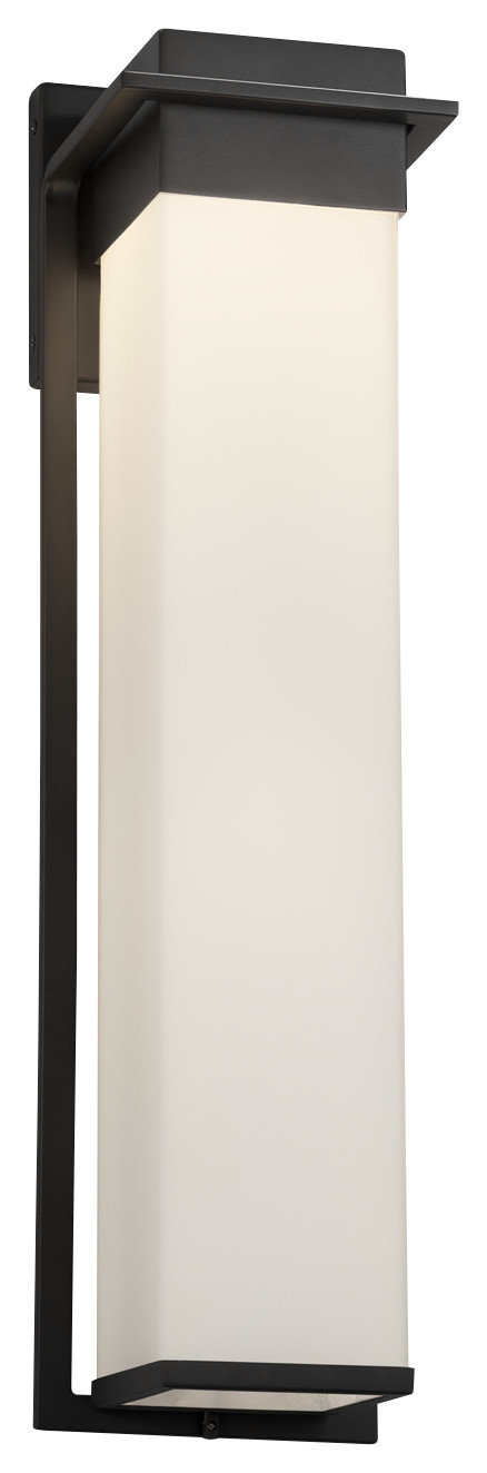 Pacific 24" LED Outdoor Wall Sconce, Matte Black and Opal Artisan Glass ...