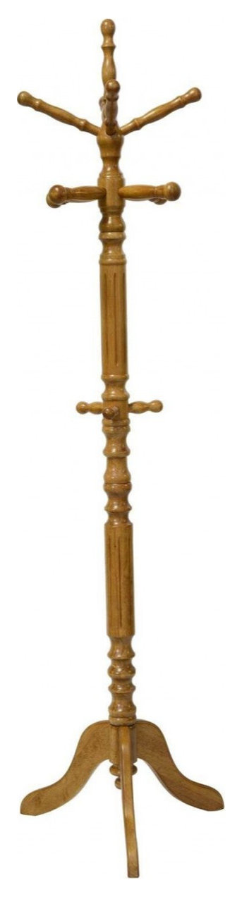 Traditional Harvest Oak Finish Hardwood Coat Stand - Contemporary ...