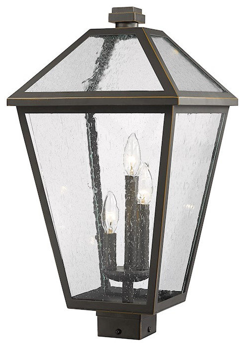 Z-Lite Talbot 3-Light 22" Outdoor Post Mount Fixture, Bronze, 579PHXLS ...