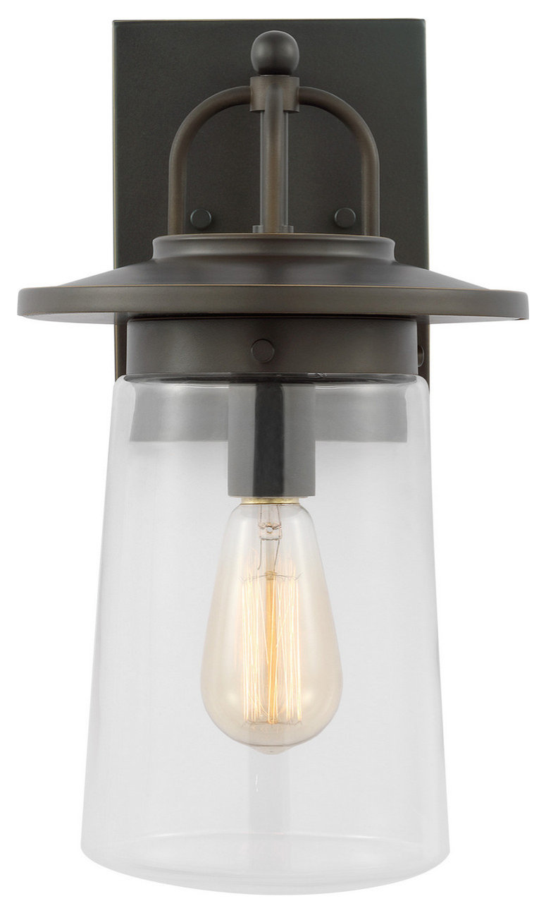 Tybee 1-Light Outdoor Wall Lantern, Antique Bronze - Transitional ...