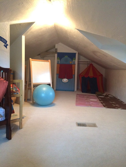 How to paint low sloped playroom?