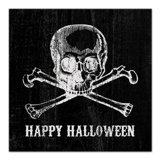 Scull and Crossbones Happy Halloween Wall Art, 20x20 - Eclectic ...