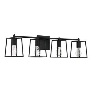 Dunn 4-Light Vanity, Flat Black - Transitional - Bathroom Vanity ...