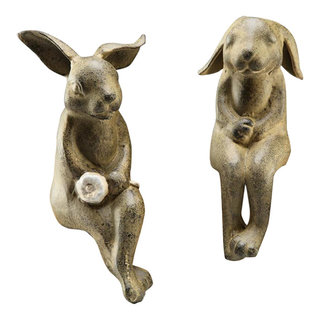 Bunny Shelf Sitters Sculptures - Traditional - Decorative Objects And ...