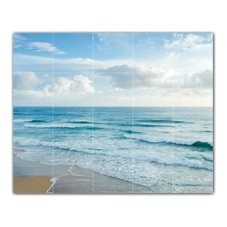 Beach Ceramic Tile Wall Mural HZ500086, 60" Wide x 48" High - Beach ...