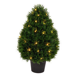 Vickerman Cedar Teardrop Shaped Bush, 24" - Artificial Plants And Trees ...