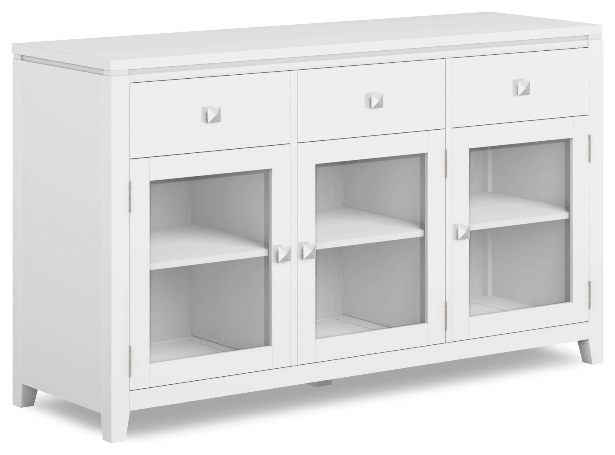 Cosmopolitan Solid Wood Sideboard Buffet, White - Transitional ...
