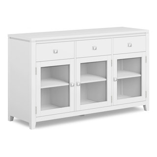 Cosmopolitan Solid Wood Sideboard Buffet, White - Transitional ...