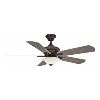 Camhaven v2, 52" Ceiling Fan - Matte Greige With Glass Bowl Light ...