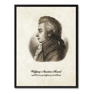 Mozart Musician Print on Canvas with Picture Frame, 13"x17 ...
