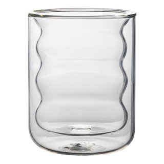 Waves Clear Water Glass, Set of 4 - Contemporary - Everyday Glasses ...