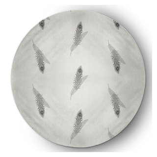 2' x 3' Feather Stripe Spring Chenille Indoor/Outdoor Rug, 5' Round ...