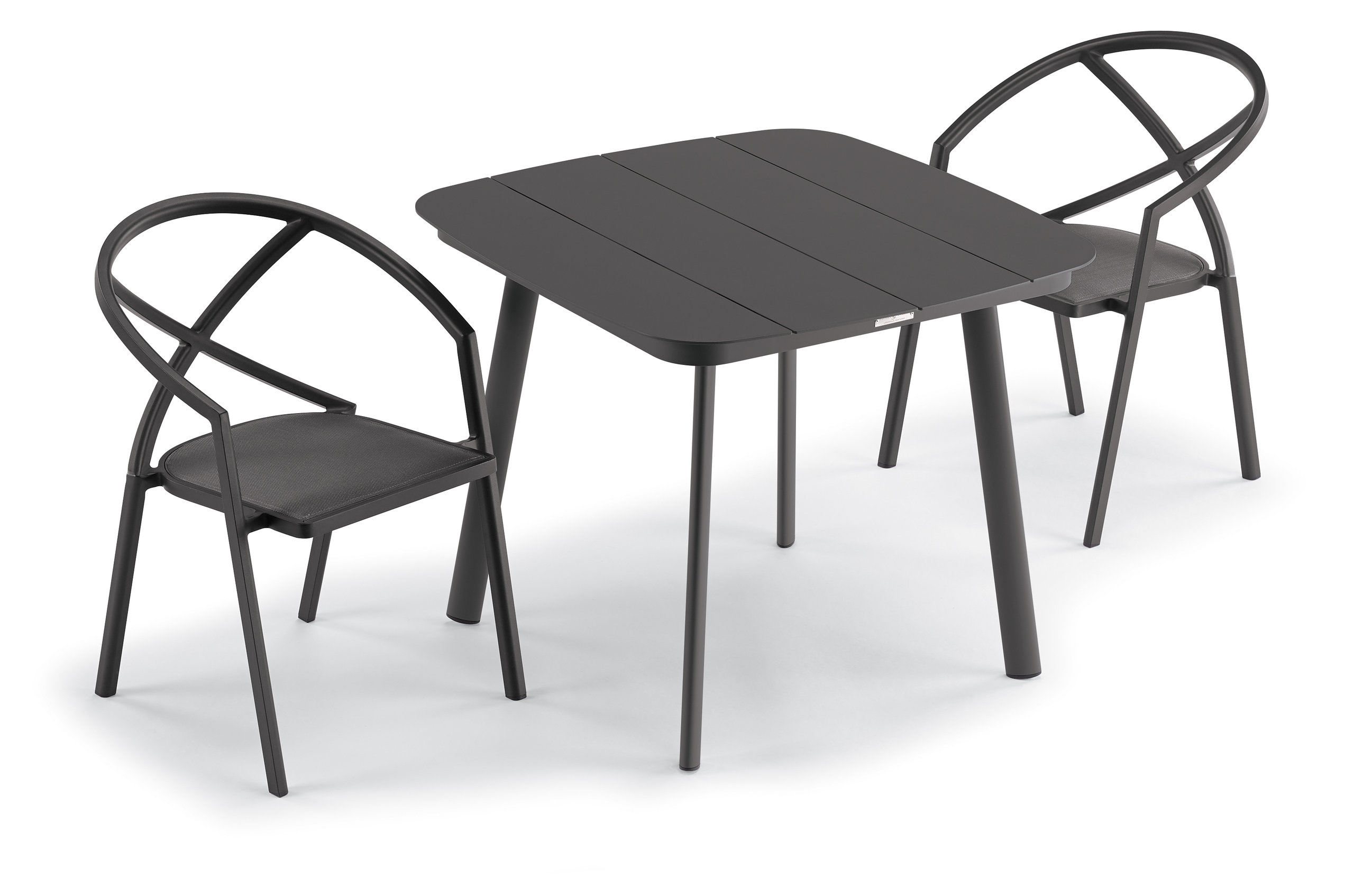 Azal 3-Piece Dining Table Set, Carbon - Contemporary - Outdoor Dining Sets - by Oxford Garden ...